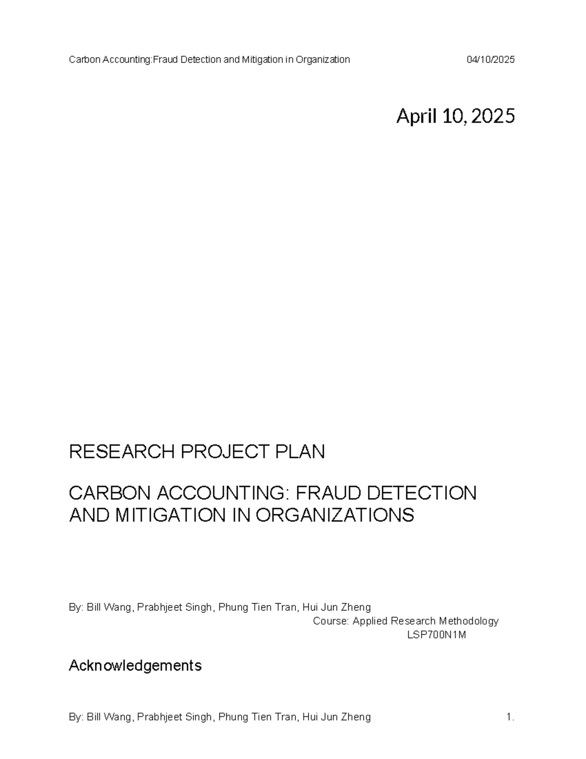 LSP700N1M Research Project: Carbon Accounting Fraud Detection ...