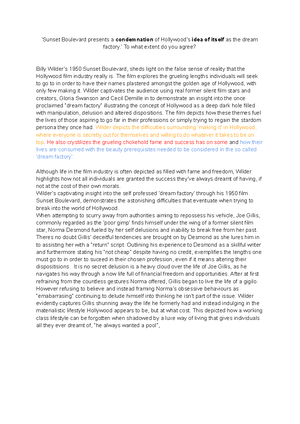 Sunset Boulevard - Themes, Ideas, Symbols and Cinematic Elements themes ...