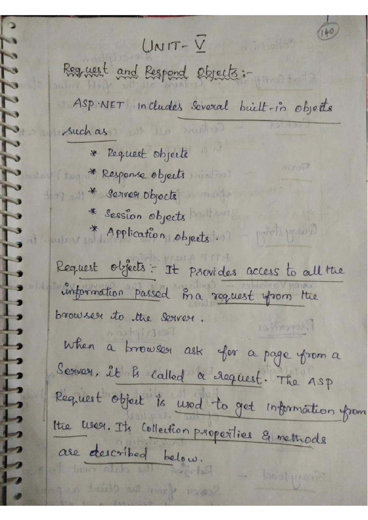 ASP.NET Request and Response Objects Overview - Wtunit 5 Notes - Studocu