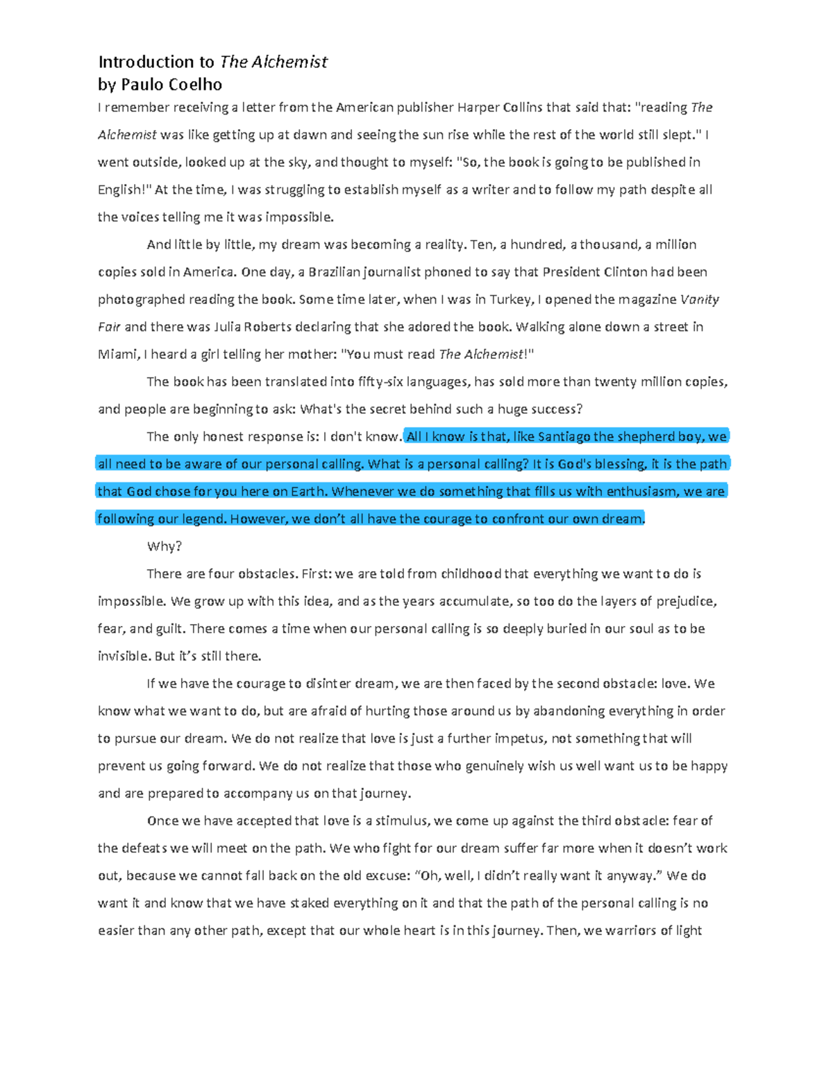 The Alchemist Introduction - Introduction to The Alchemist by Paulo ...