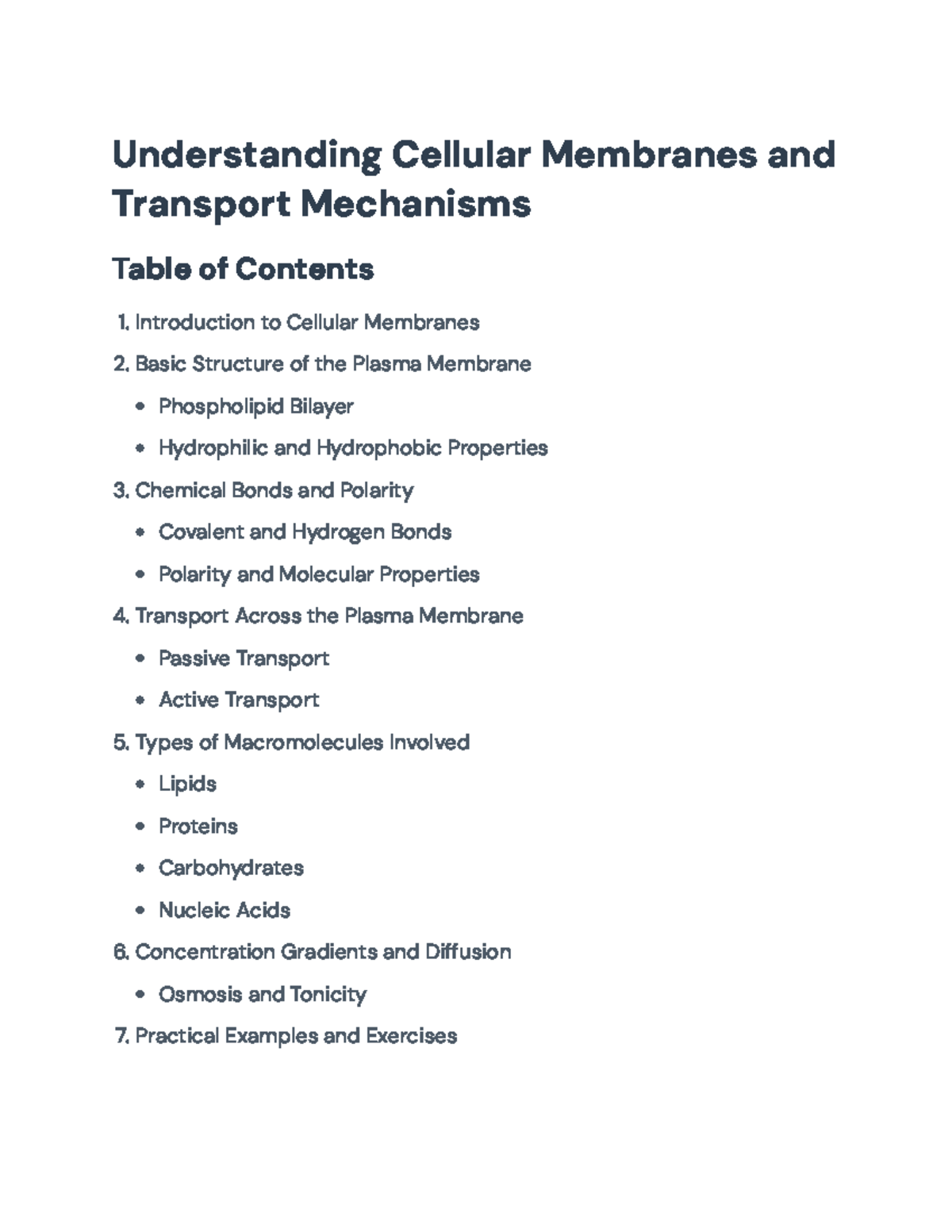 Understanding Cellular Membranes and Transport Mechanisms in Biology ...