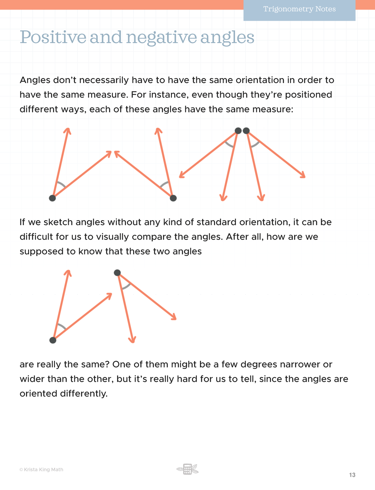 Trigonometry Precalculus - Positive and Negative Angles -12 - Positive ...