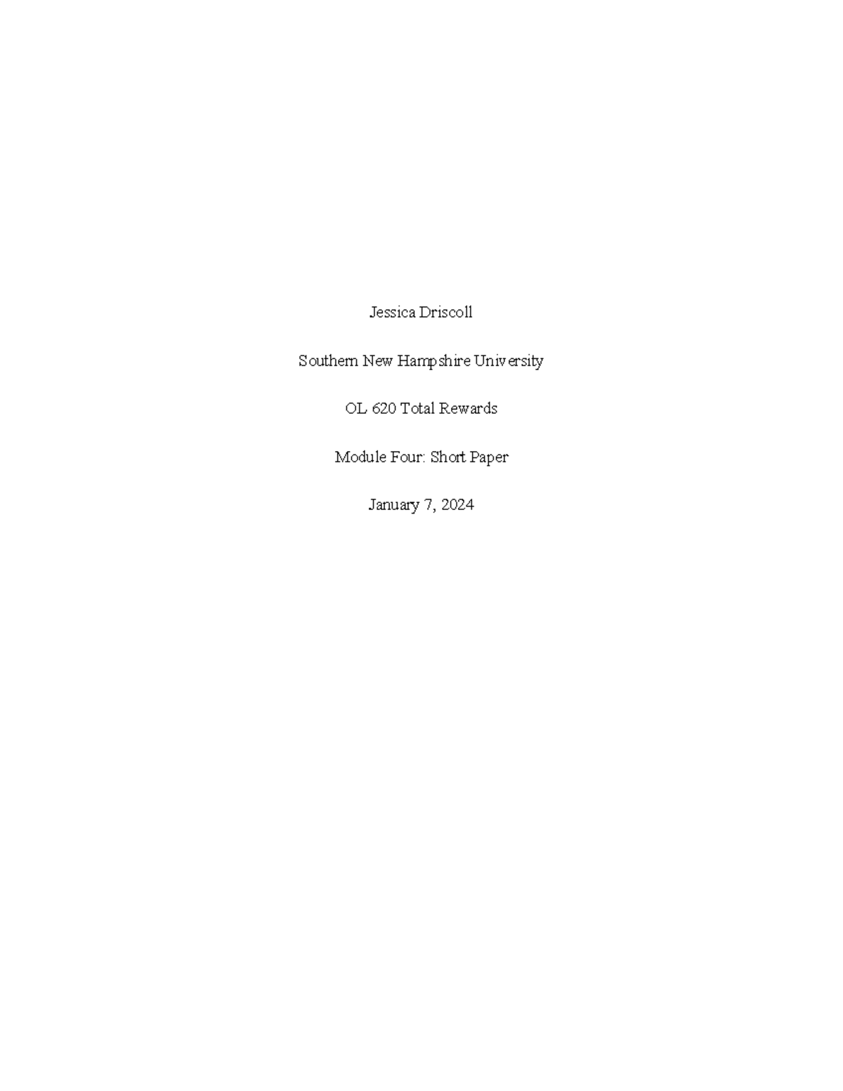 OL 620 Short Paper: Evaluating Job Evaluation Techniques - Studocu