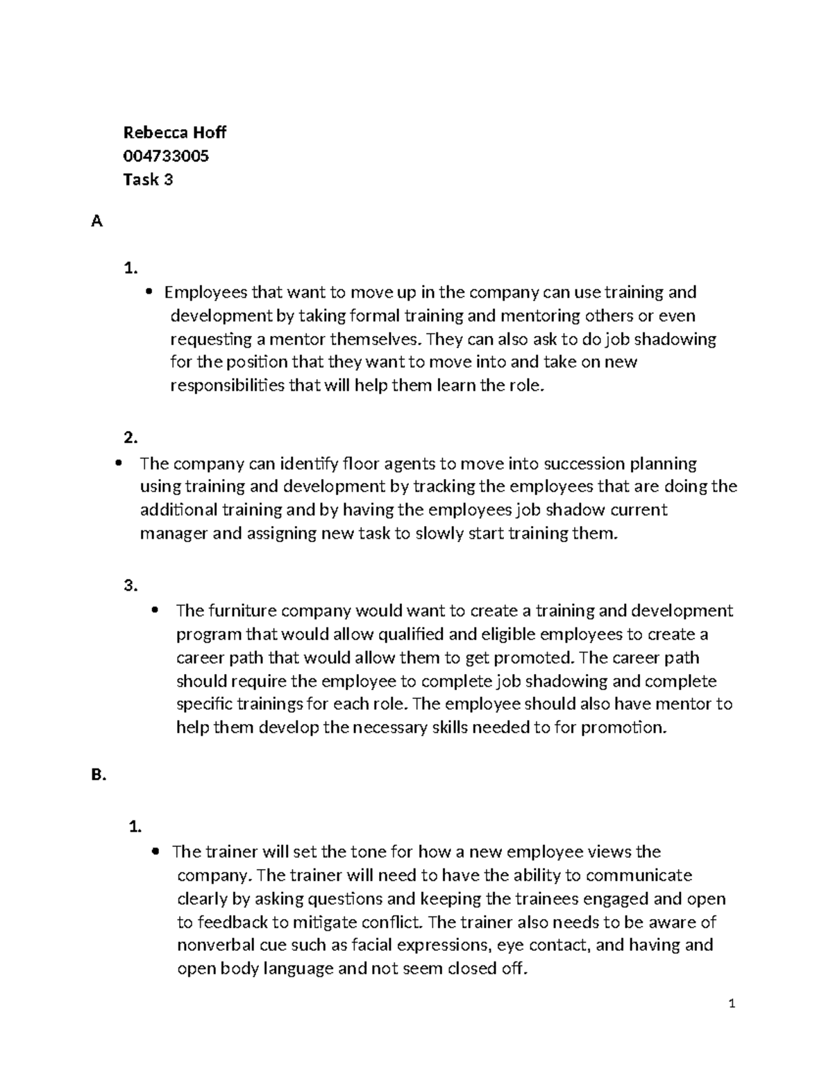 D353 Task 3 - Employee Training & Development Strategies - Studocu