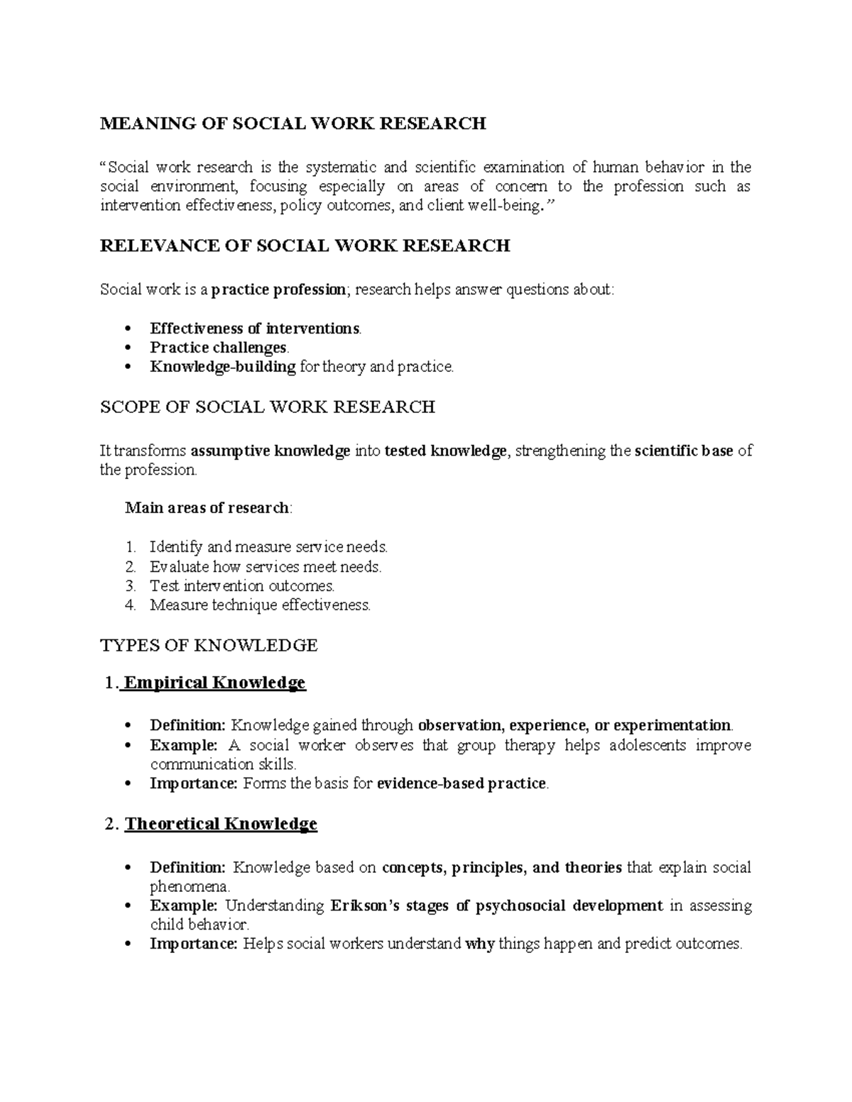 SOCW 101: Understanding Social Work Research and Its Importance - Studocu