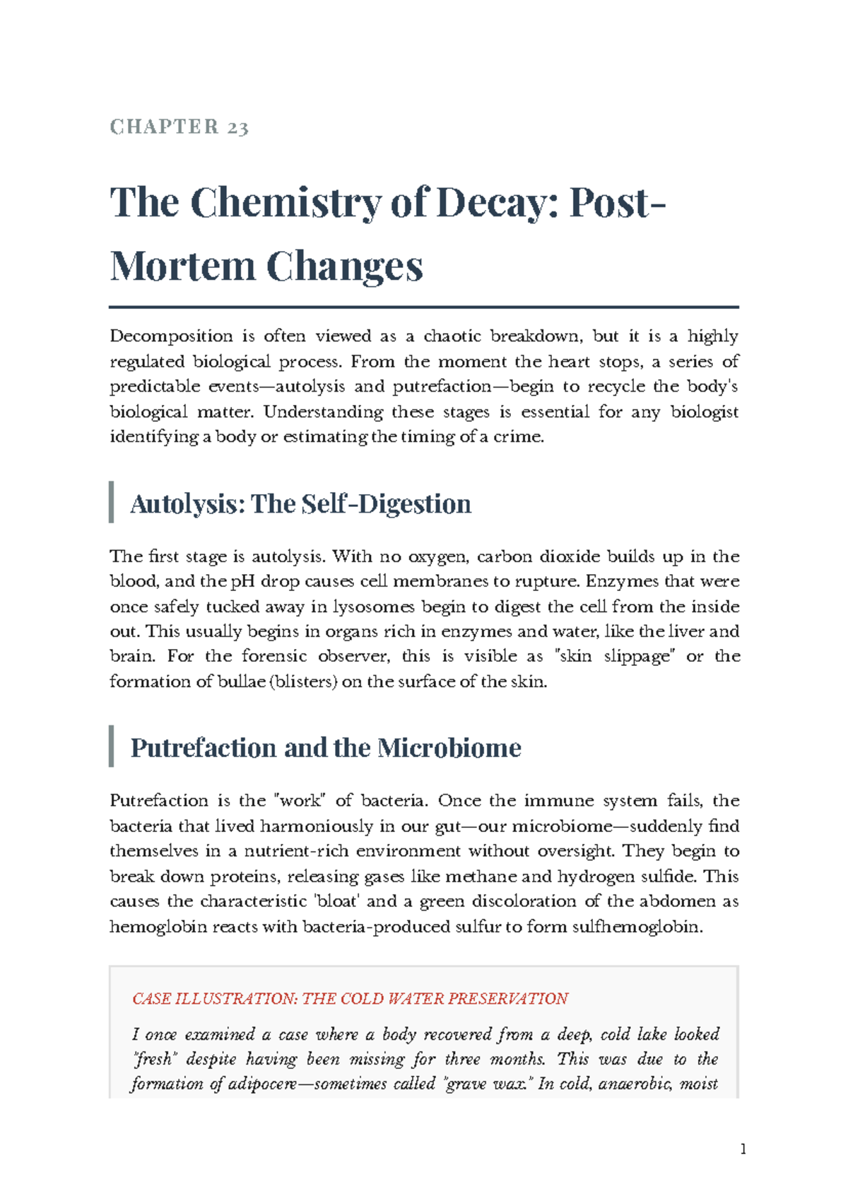 CH 23: The Chemistry of Decay and Post-Mortem Changes - Studocu