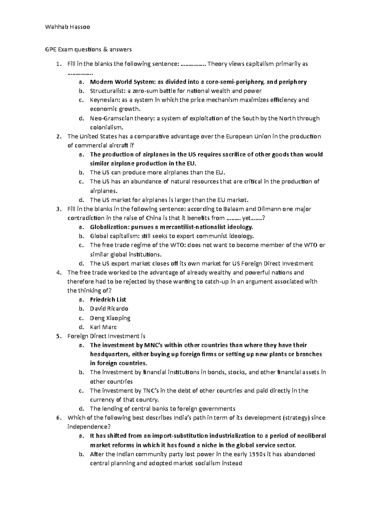 GPE Exam Q&A: Comprehensive Review and Key Concepts - Studeersnel