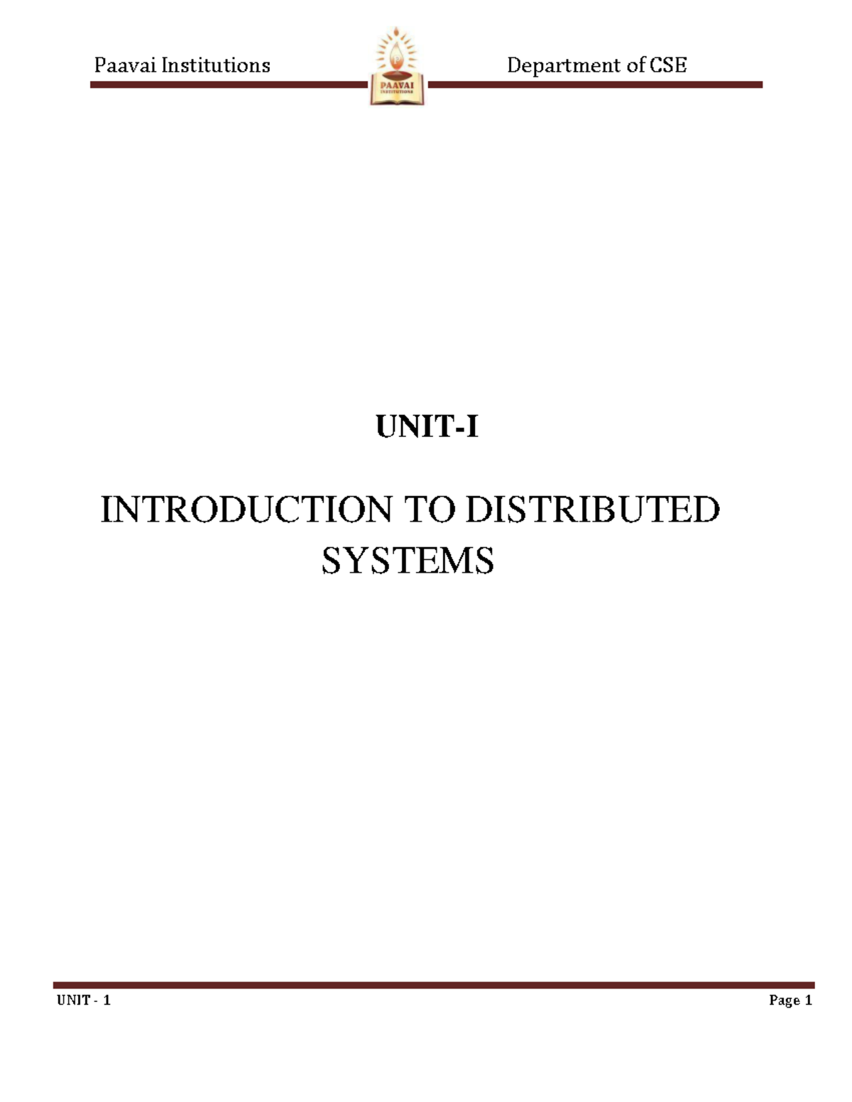 CSE 101: Introduction to Distributed Systems - Unit 1 Notes - Studocu