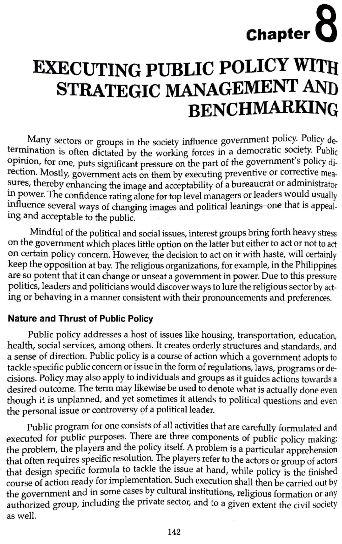 Chapter 8: Public Policy Execution through Strategic Management ...