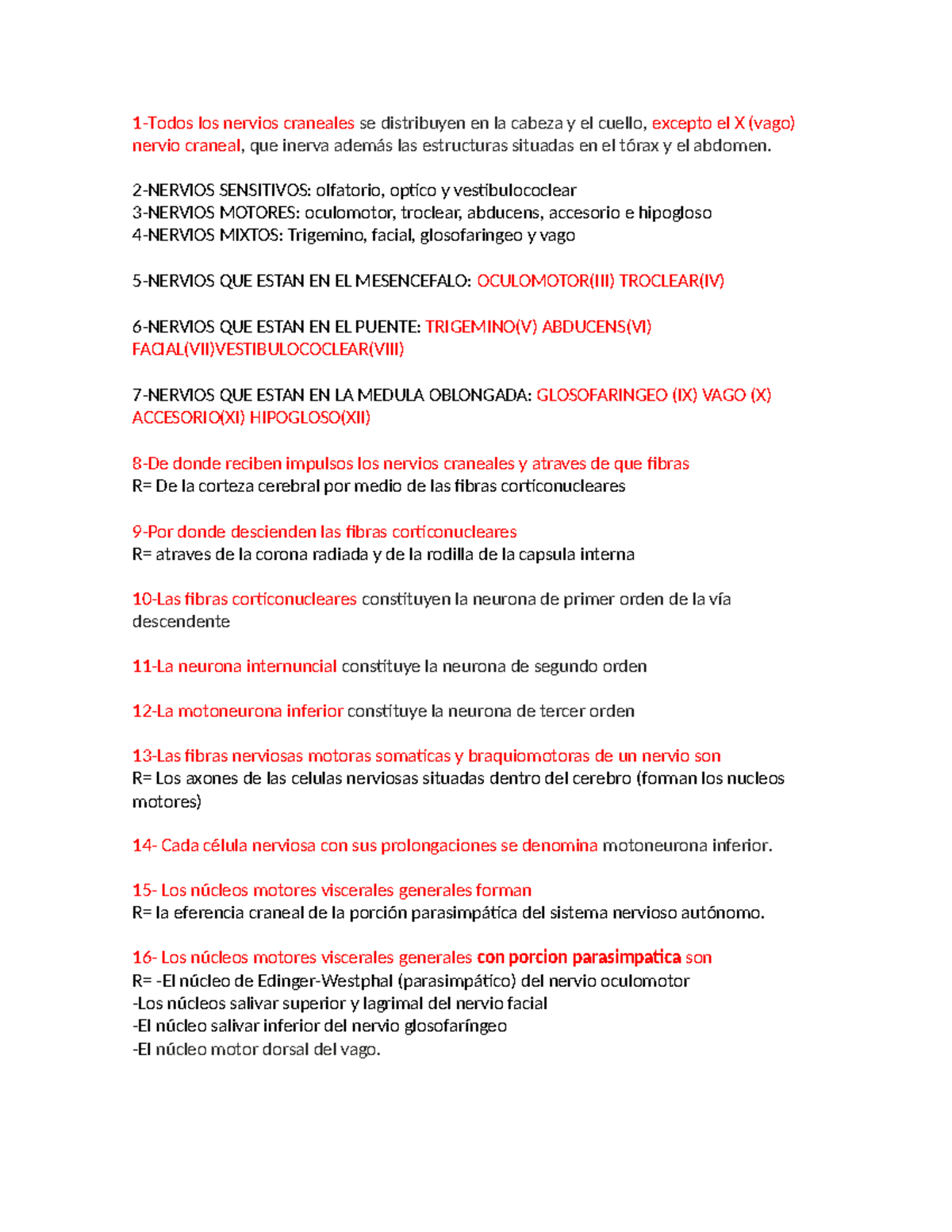 Guía de Estudio para el Examen Parcial de Neuroanatomía 3 - Studocu