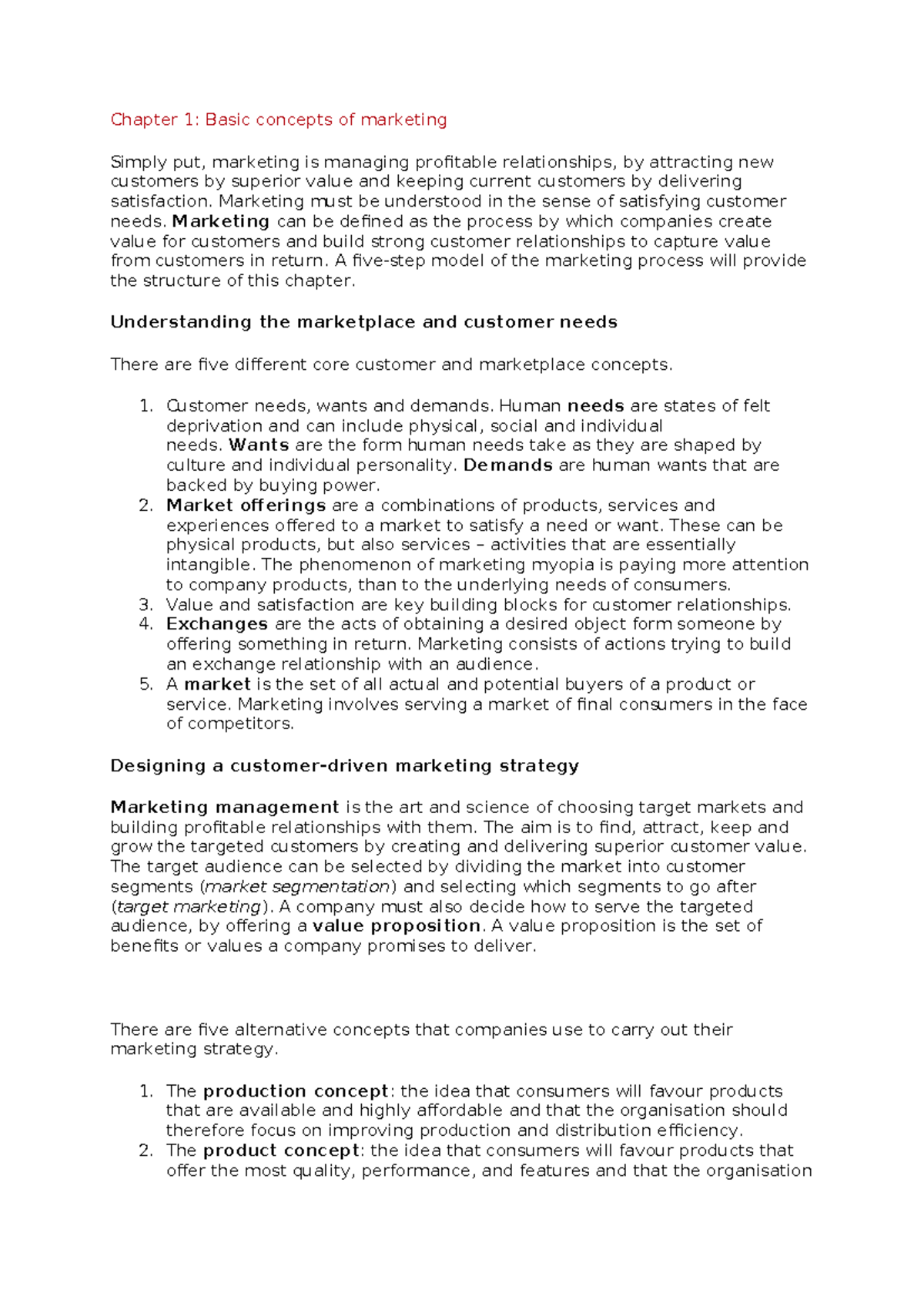 Marketing 1 Midterm Review: Key Concepts & Strategies - Studeersnel