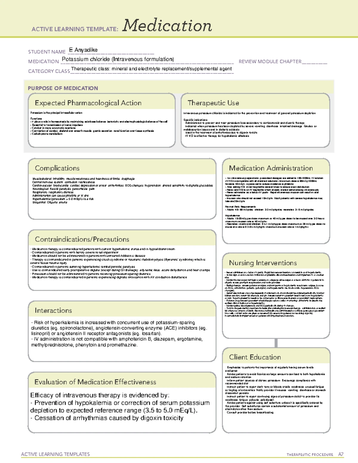 Digoxin template - ACTIVE LEARNING TEMPLATES THERAPEUTIC PROCEDURE A ...