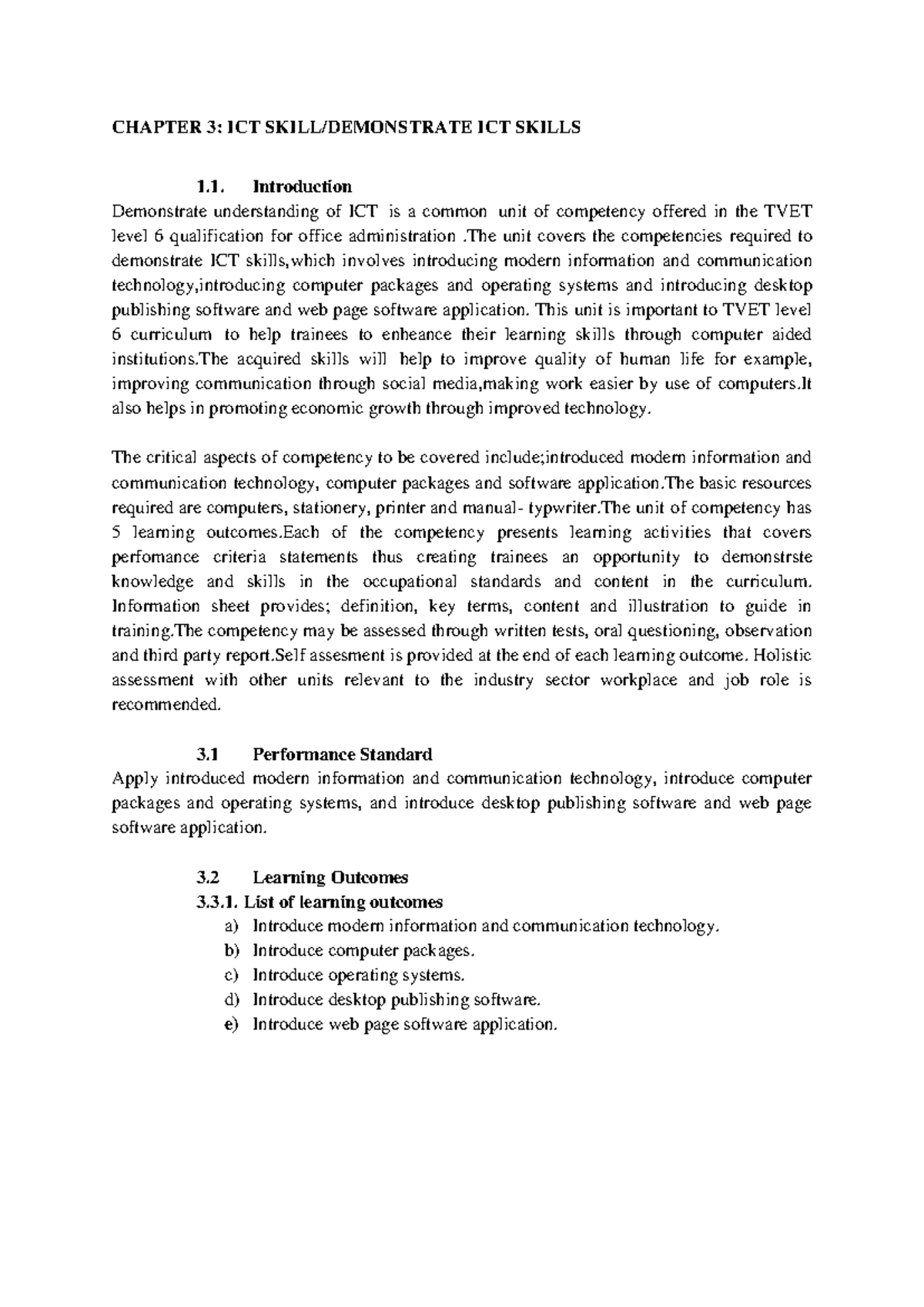 CHAPTER 3: ICT Skills Overview for TVET Level 6 - Studocu