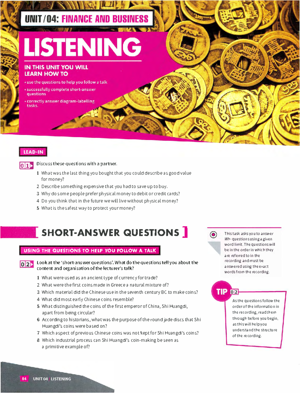 NIU I Listening Practice: Currency and Coins Discussion Questions - Studocu