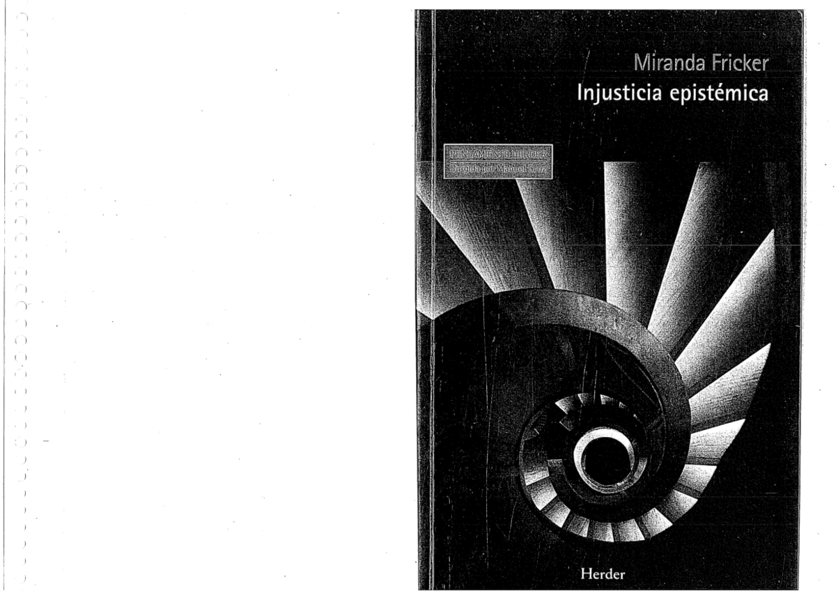 Injusticia Epistémica: Análisis de Miranda Fricker - PENSAMIENTO ERDER ...