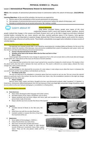 Physical Science 11 - Physics - PHYSICAL SCIENCE 11 - Physics Lesson 4 ...