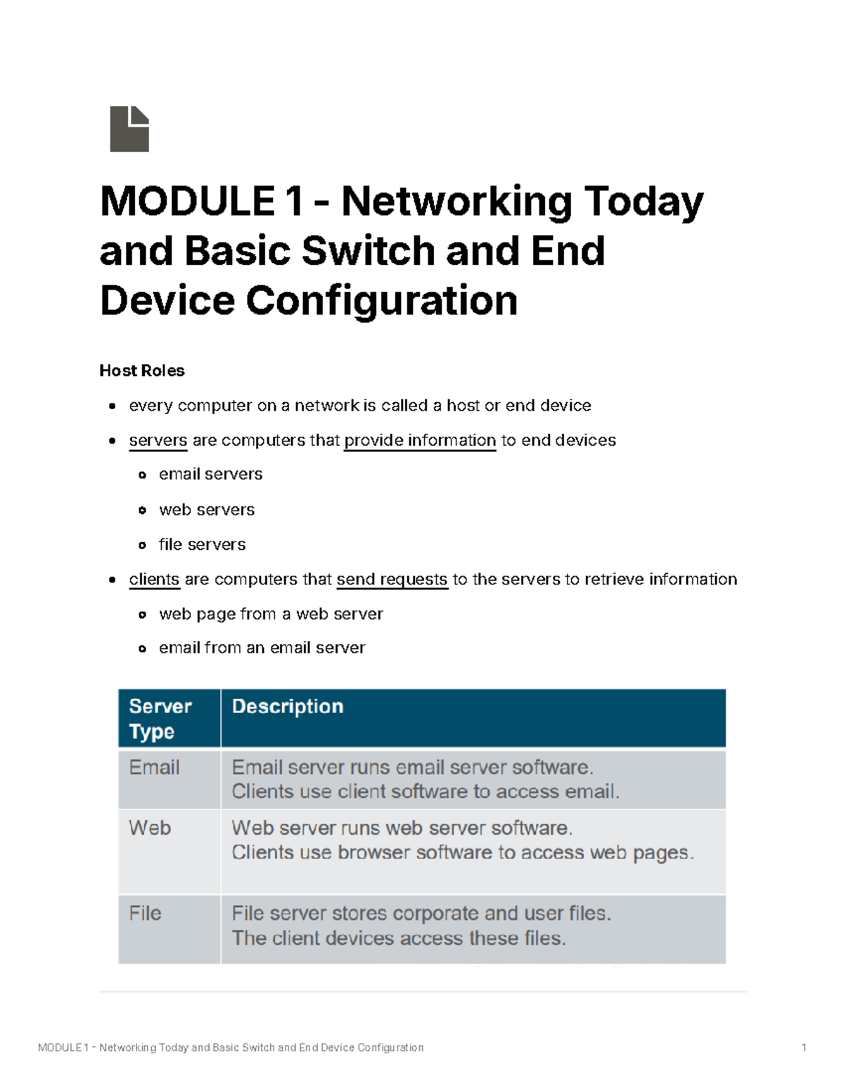 Module 1 Networking Today and Basic Switch and E d1da2436973 d4bc59797 ...