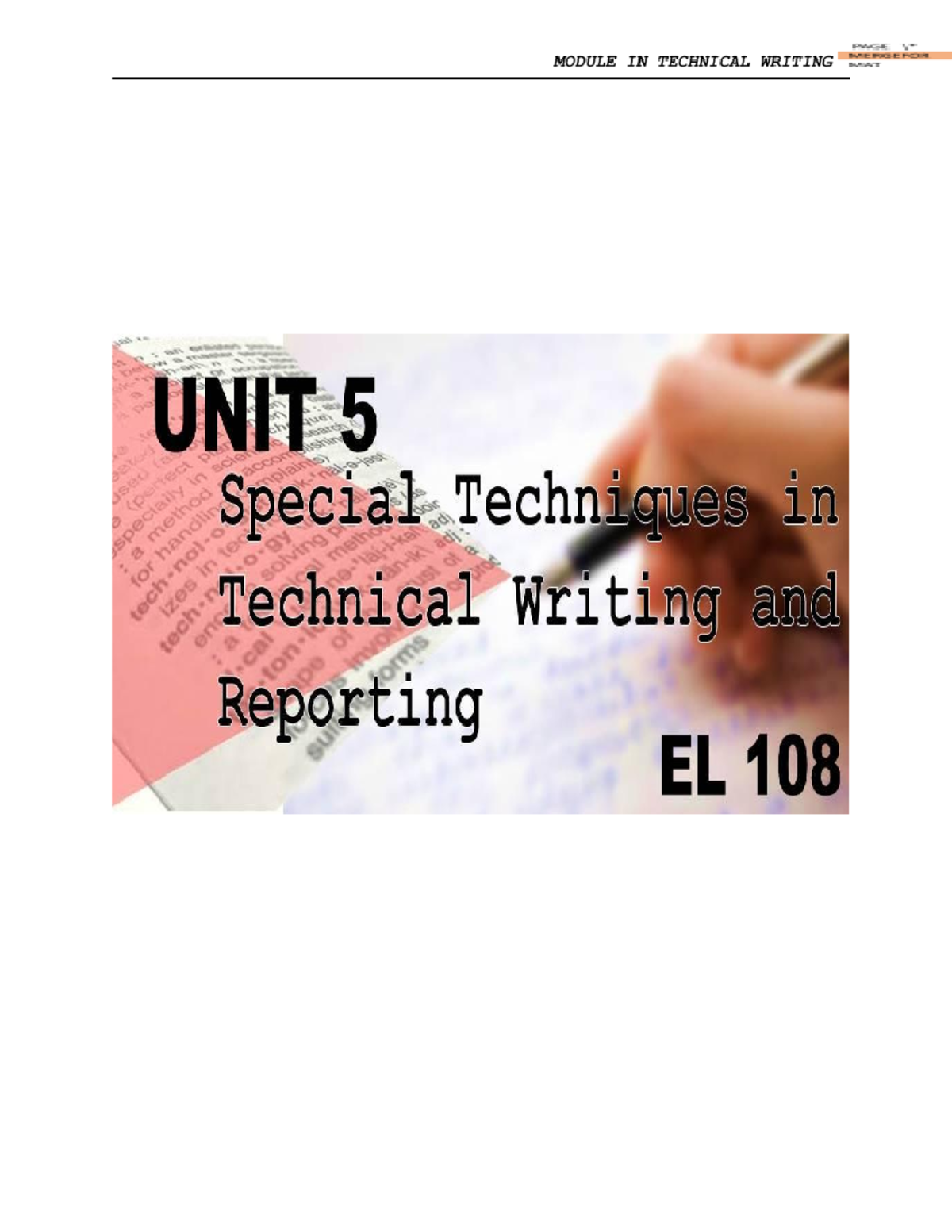Module 9 - Techniques in Technical Writing and Classification - Studocu
