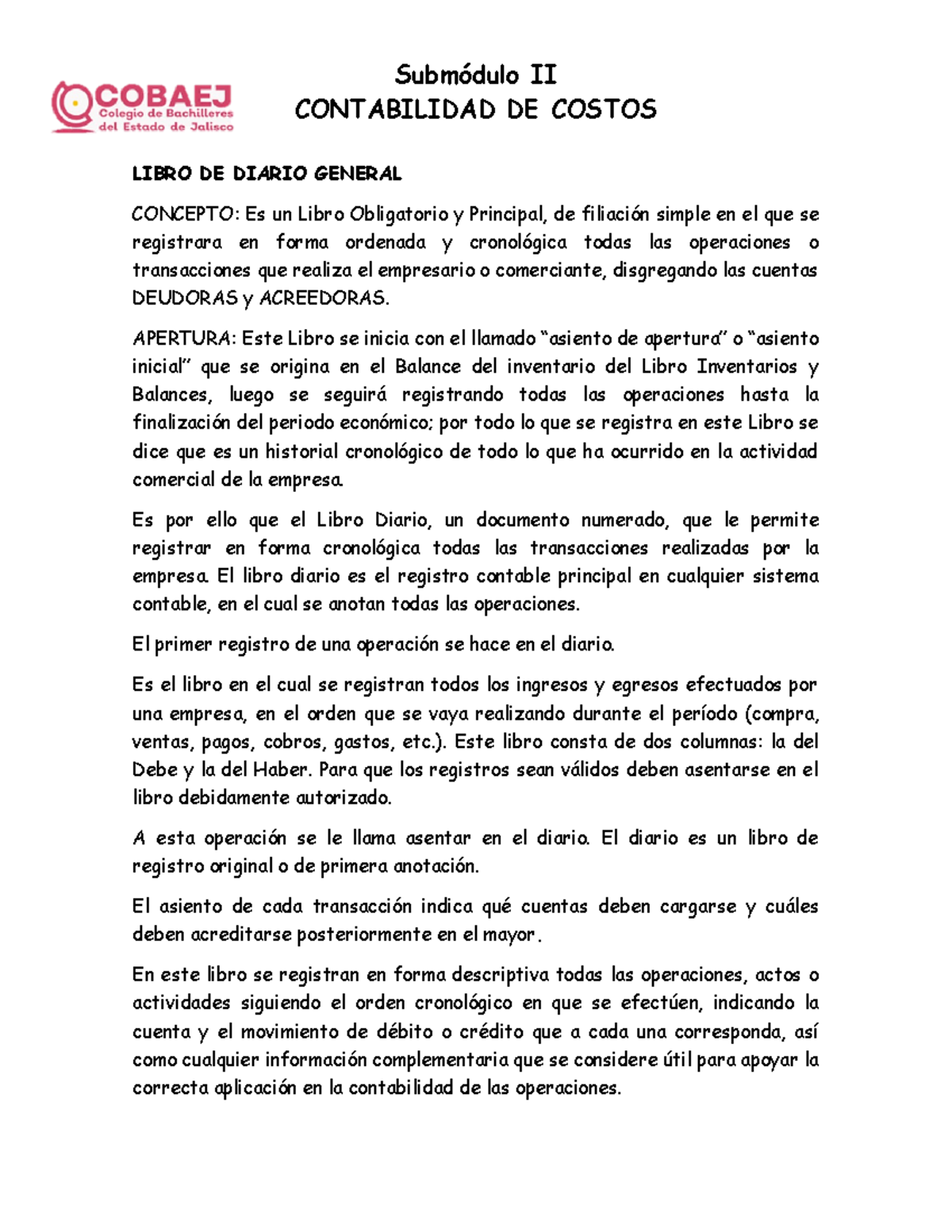 Libro Diario y Libro Mayor: Conceptos Clave en Contabilidad (CC101 ...