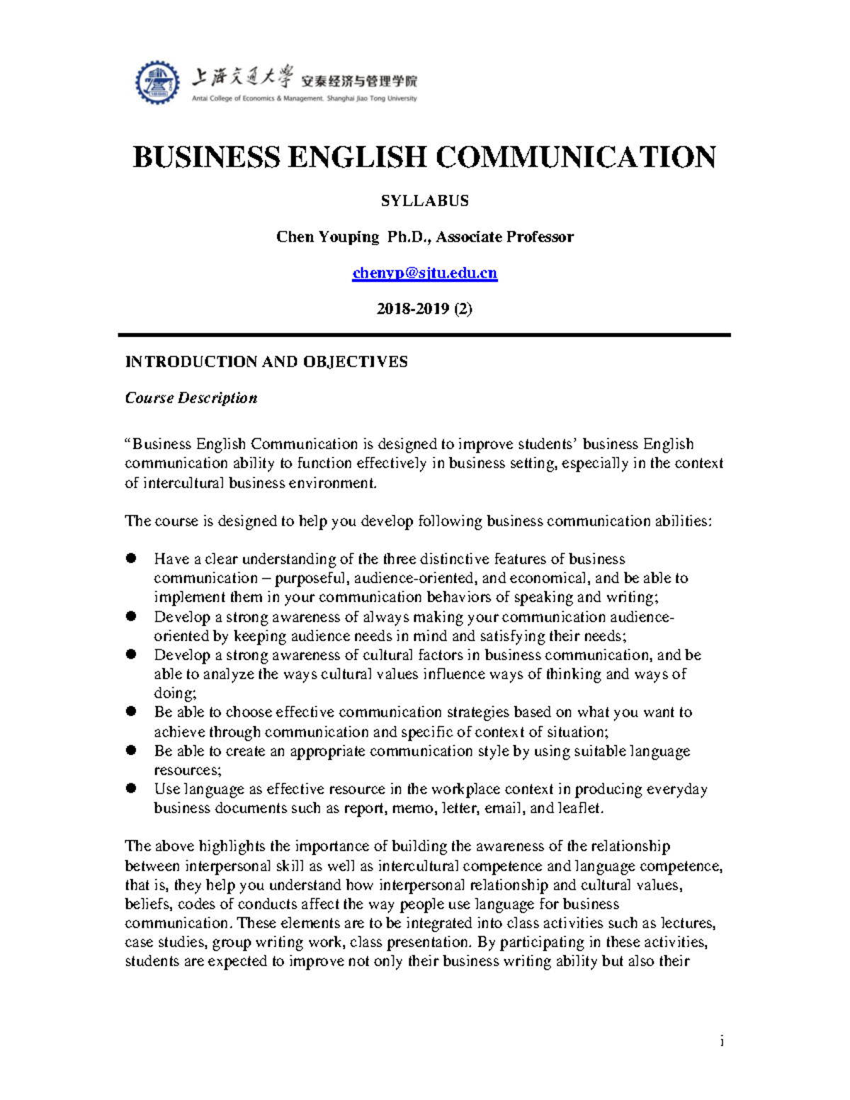 Business English Communication - BUSINESS ENGLISH COMMUNICATION ...