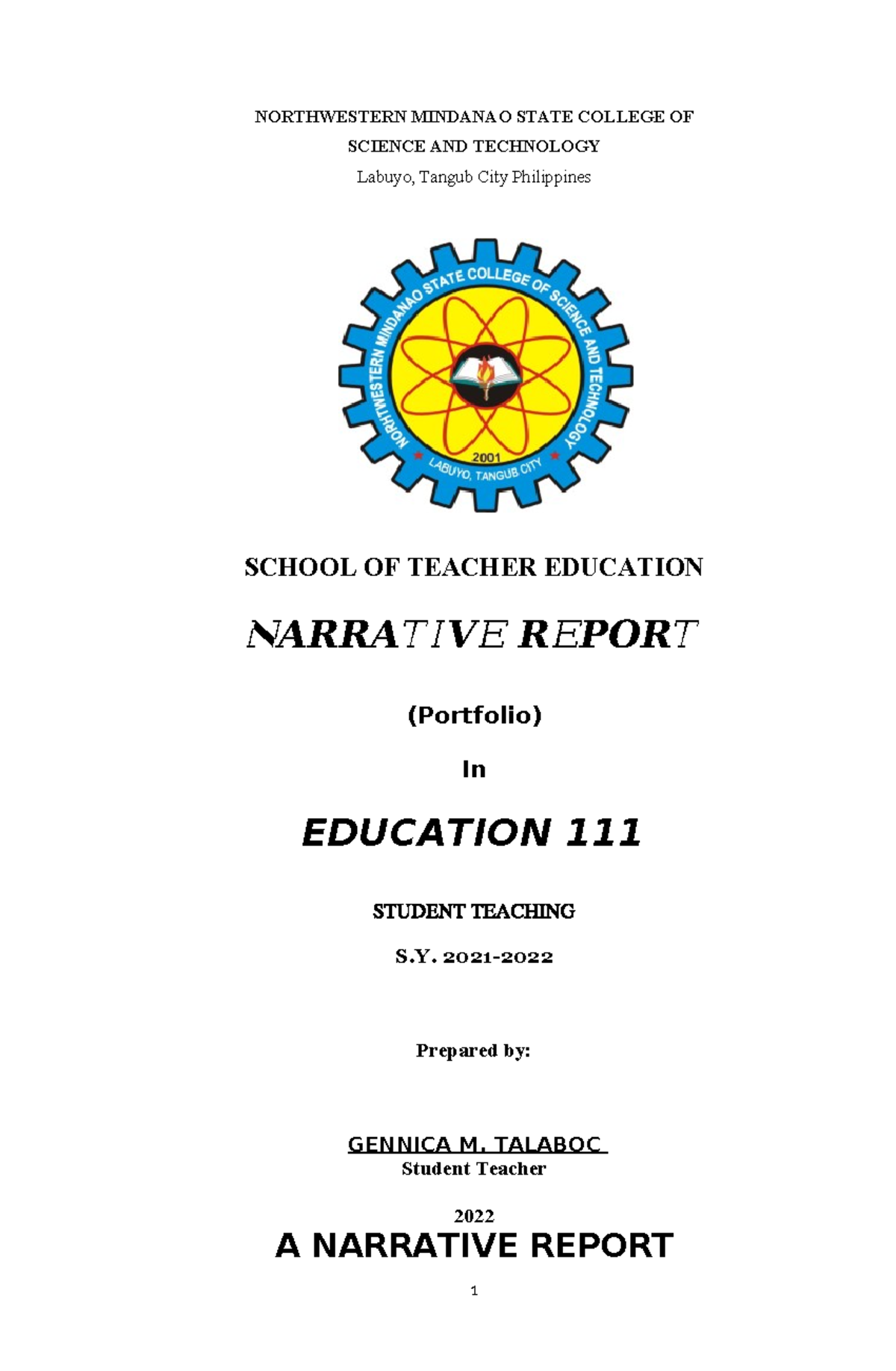 BSED Math Student Teaching Narrative Report (S.Y. 2022) - Studocu