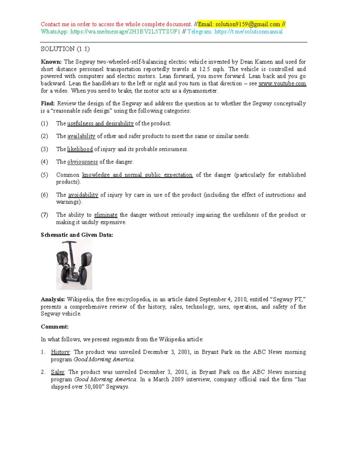 Machine Design Safety Analysis: A Study of Segway & Treadmill Risks ...