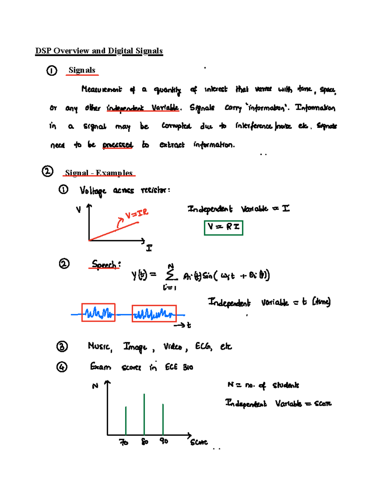 ECE 310: Lecture 1 - Overview of Digital Signals and Processing - Studocu