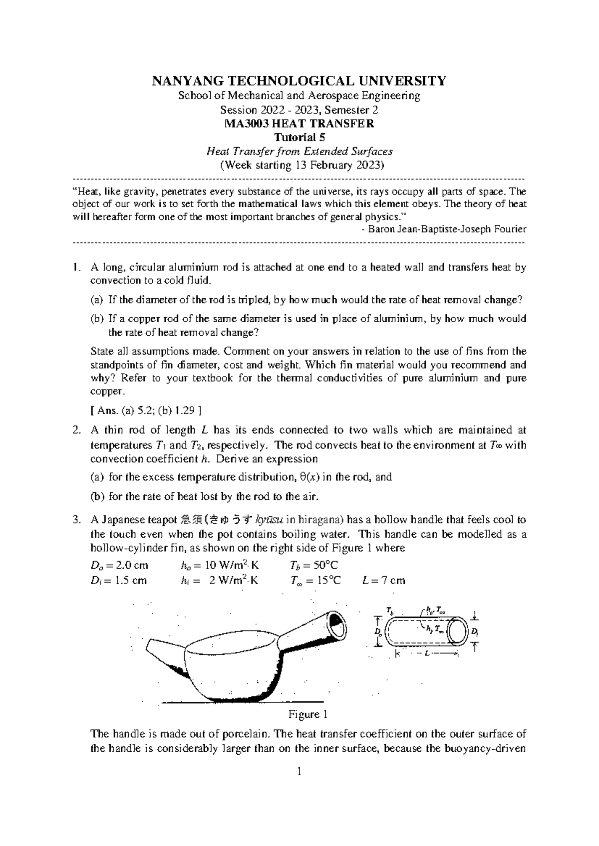 Tut 5 - MA3003-Sem 2 2022-2023 - 1 NANYANG TECHNOLOGICAL UNIVERSITY ...