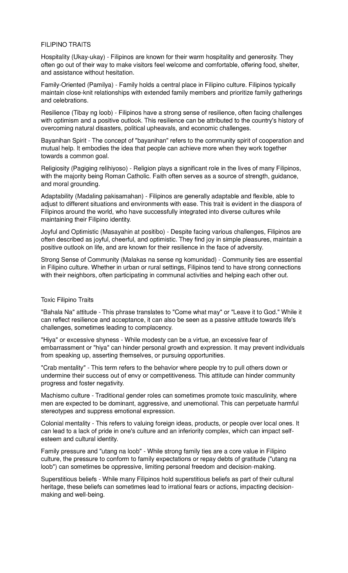 Filipino Traits and Characteristics: A Deep Dive into Culture and ...
