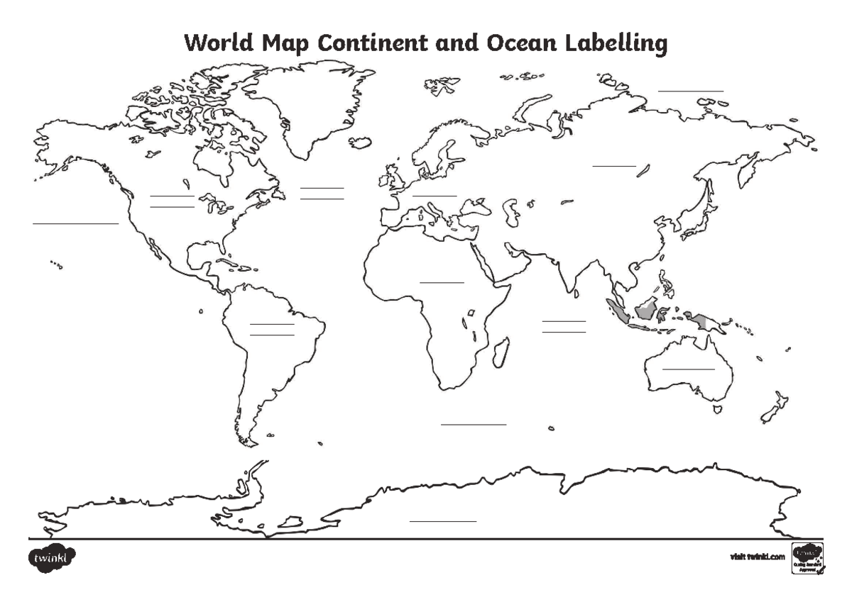 Geography Continent Ocean Labeling - EDUC 385L - World Map Continent ...