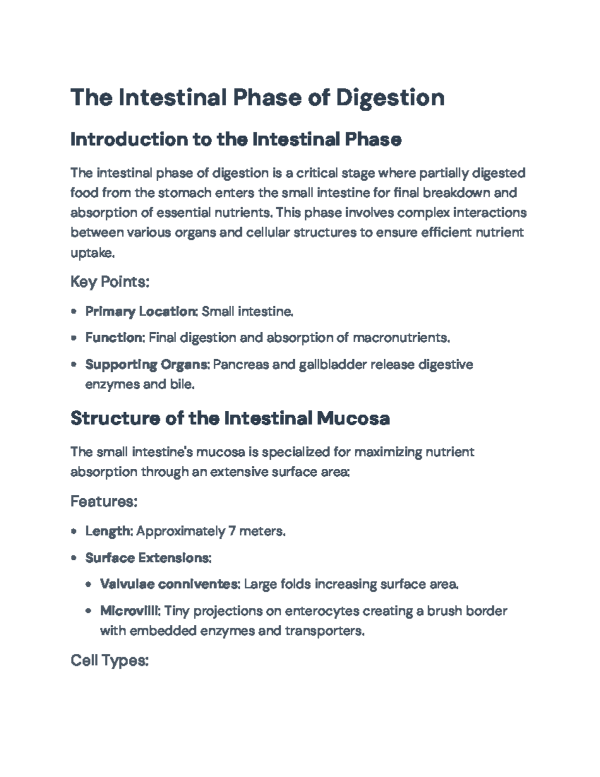 The Intestinal Phase of Digestion: Mechanisms and Key Processes - The ...