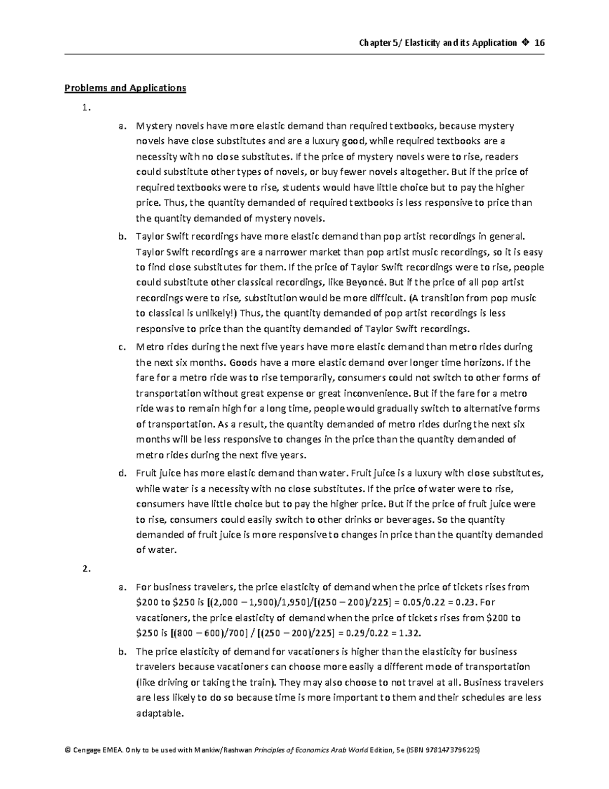 Chapter 5 Solutions: Elasticity and Its Applications (Cengage) - Studocu
