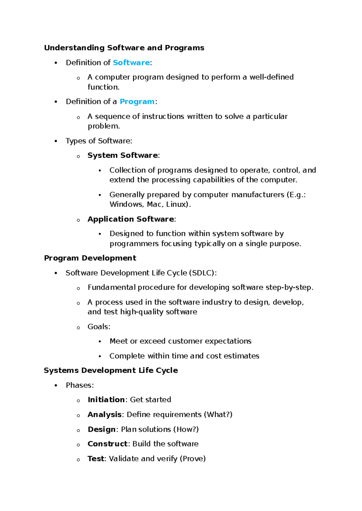Introduction to INF1003F - Understanding Software and Programs ...