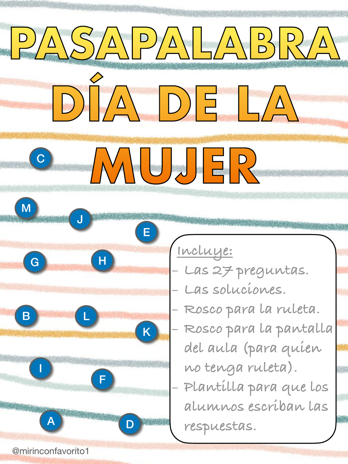 Pasapalabra dia de la mujer - PASAPALABRA DÍA DE LA MUJER A B C D E F G ...