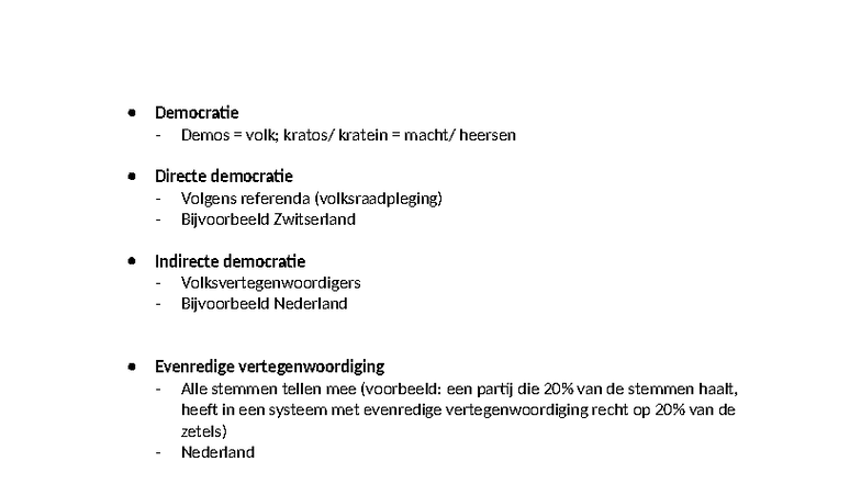 Hoorcollege Kiesrecht: Directe en Indirecte Democratie in NL - Studeersnel
