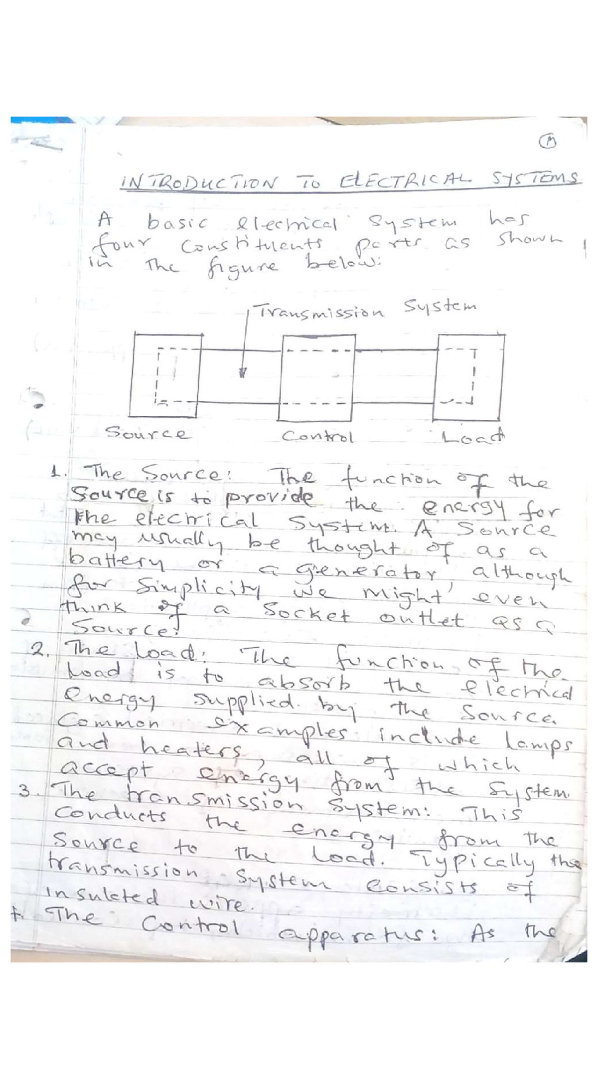 M INTRODUCTION TO ELECTRICAL SYSTEMS: Key Concepts and Components - Studocu