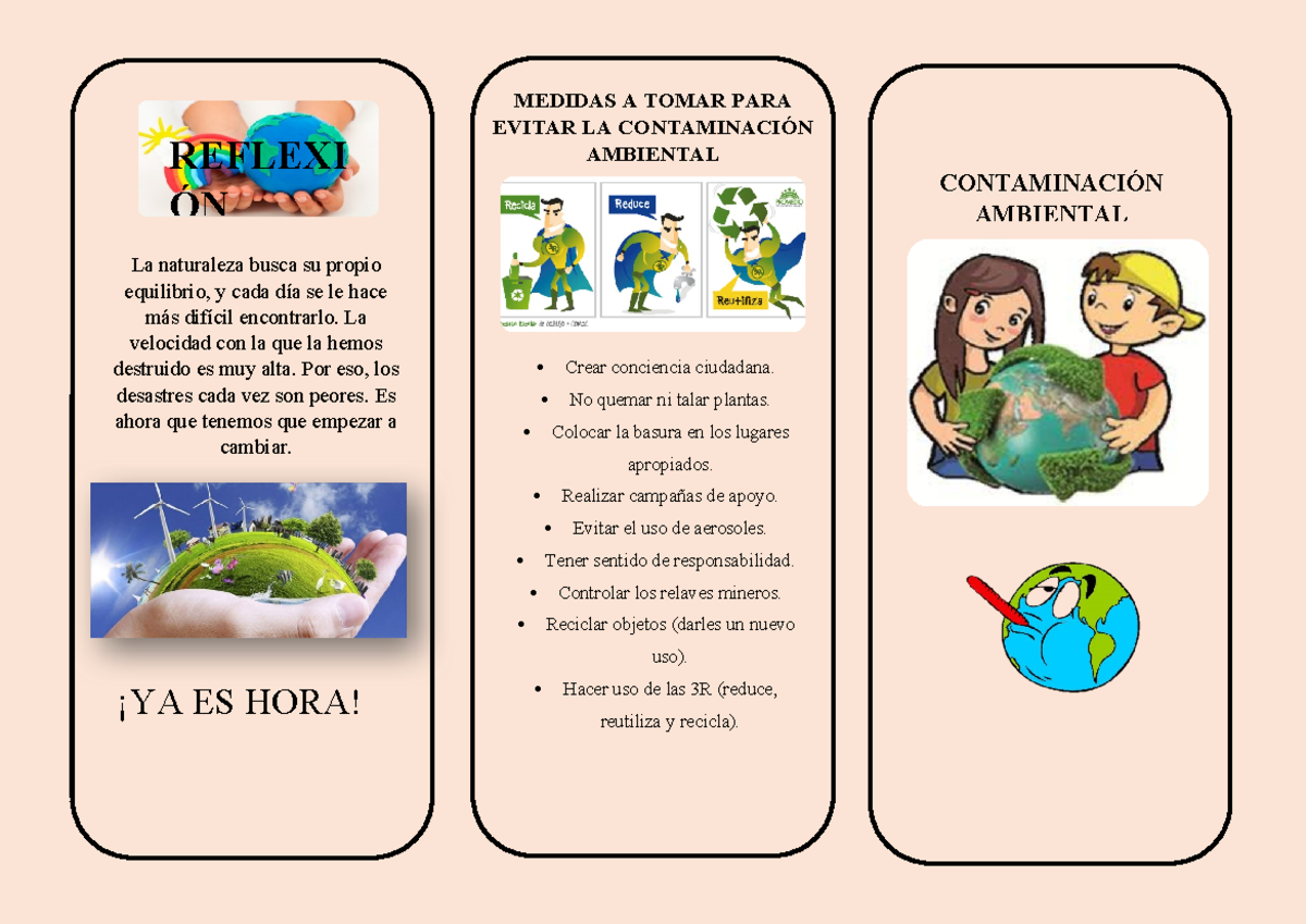 Tríptico sobre la Contaminación Ambiental: Medidas y Reflexiones - Studocu