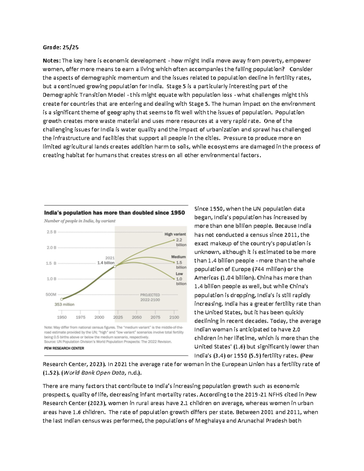 Geo 5-1 Dis Analysis of India's Demographic Transition Model and ...