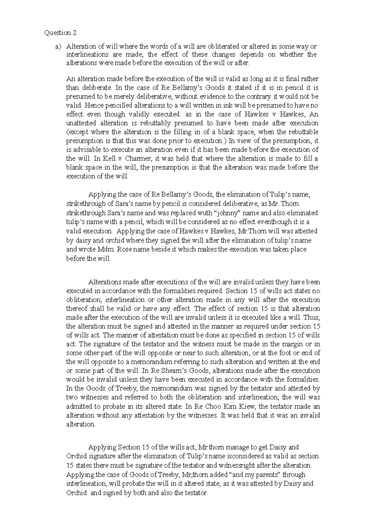 Tutorial 5: Will Alteration & Revocation Analysis - Studocu