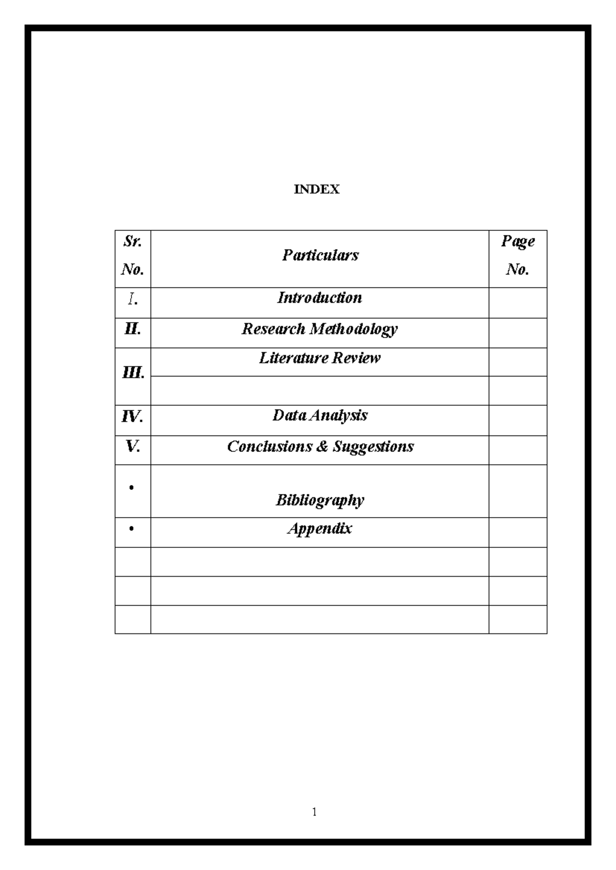 Future sinario and e borking - INDEX Sr. No. Particulars Page No. I. Introduction II. Research ...