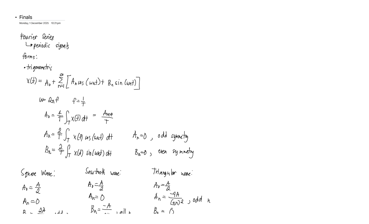 Signals-2: Final Exam Practice Problems - Studocu