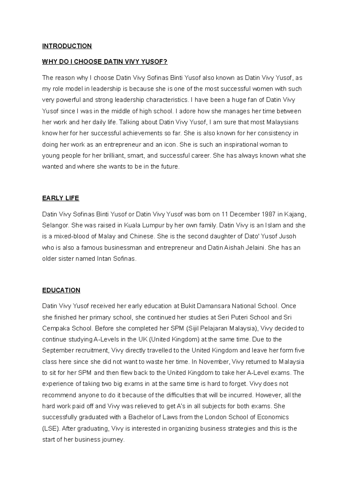 Vivy Yusof - MGT400 individual assignment - INTRODUCTION WHY DO I ...