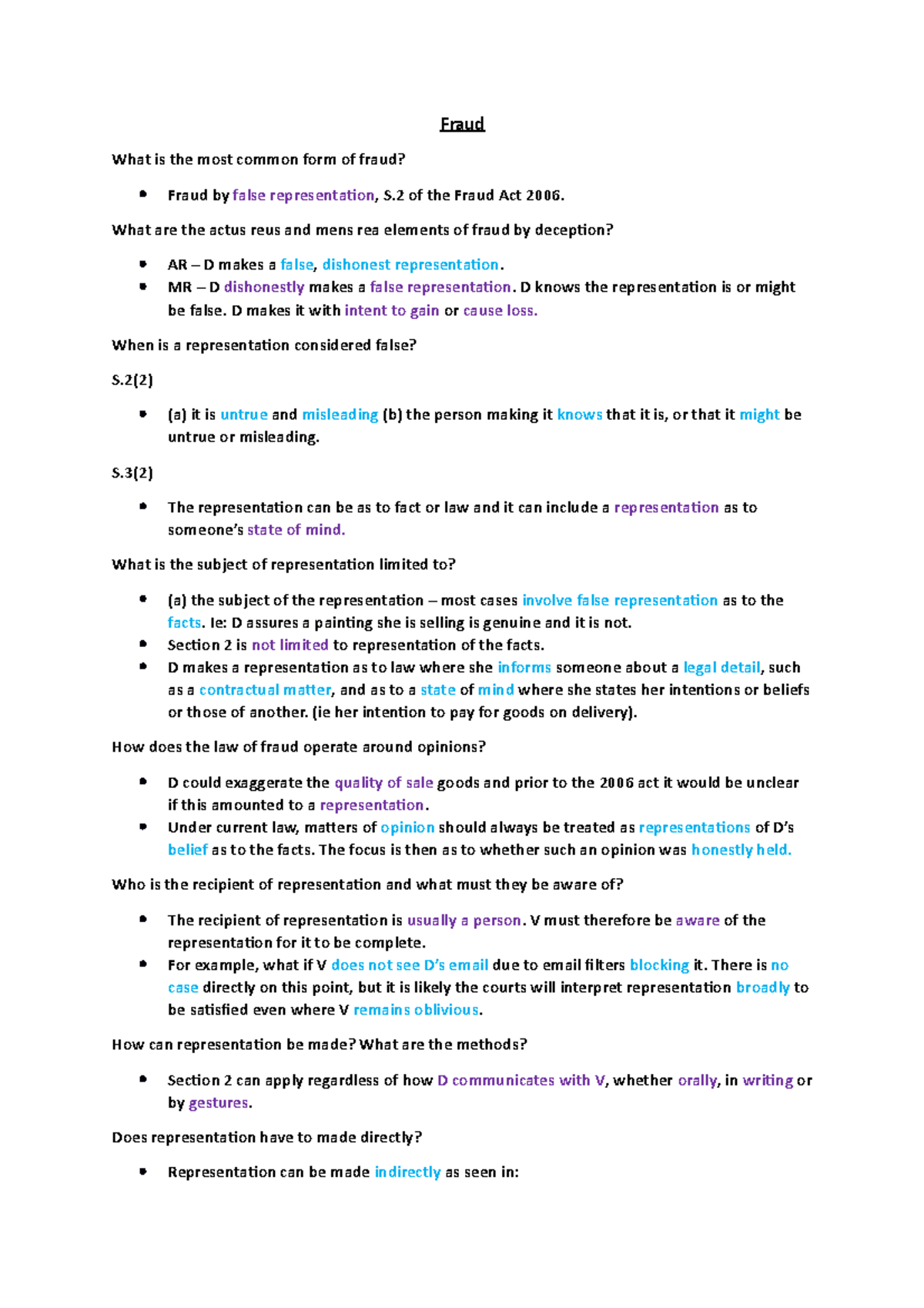 Fraud Act 2006 Overview: Key Elements & Case Studies - Studocu