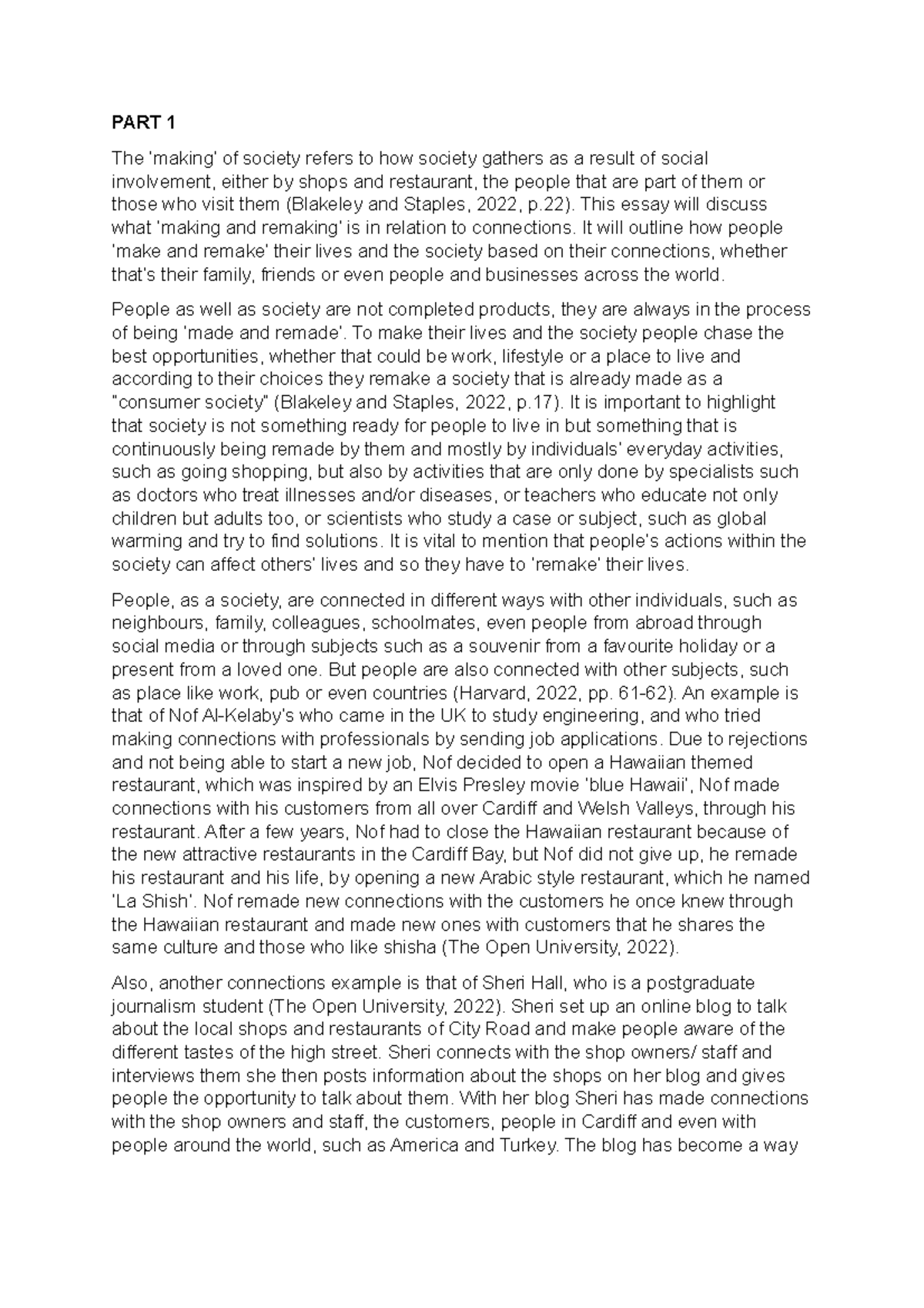 TMA 02 - Essay on Society's 'Making and Remaking' Through Connections ...