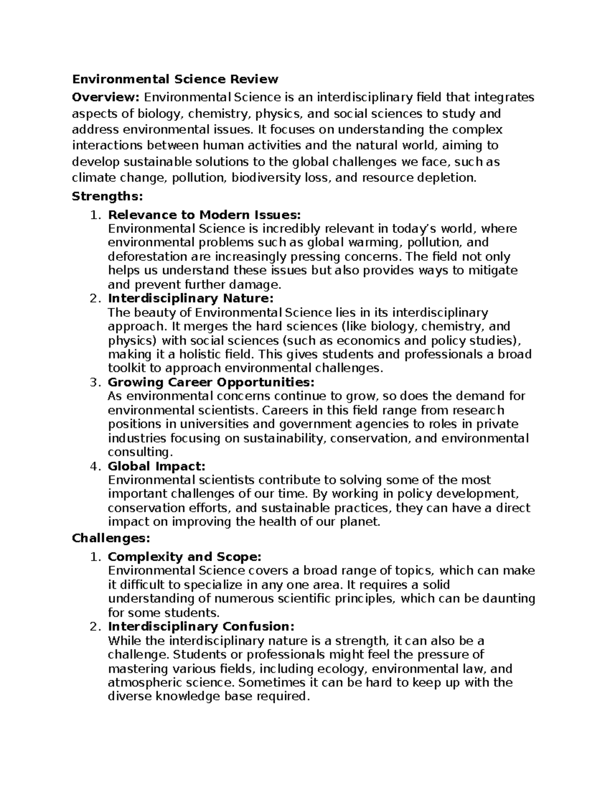 Document (1) reviewe - Rev - Environmental Science Review Overview ...