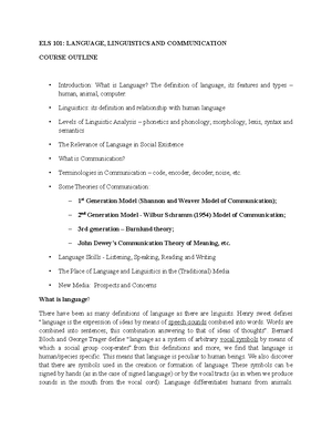 ELS-103 - Introduction to English language System - ELS 103 (History of English Language) SY ...