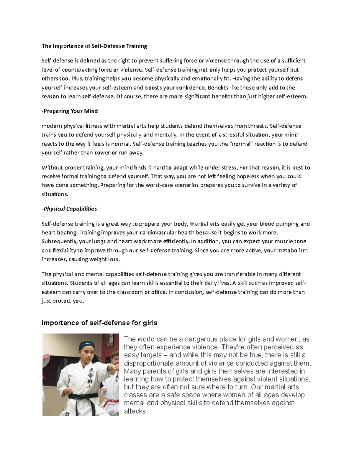 Self-Defense Training Module in Physical Education: Key Benefits and ...