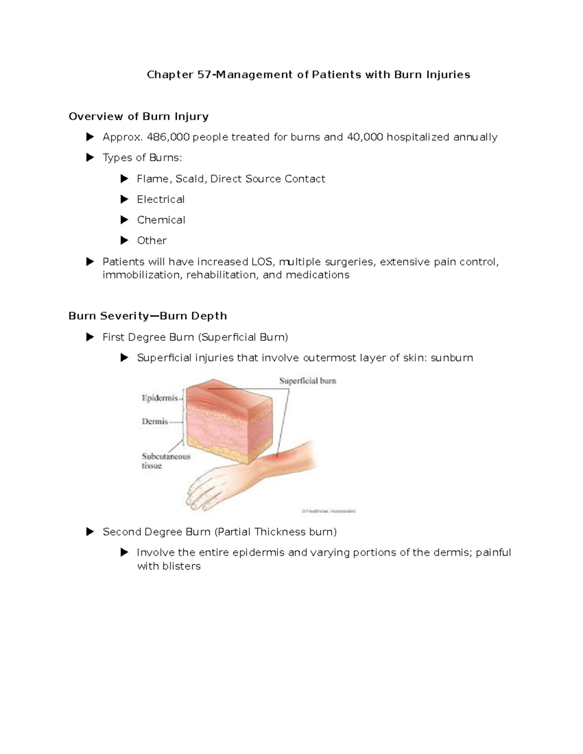 Management of Burn Injuries: Chapter 57 Insights on Care - Studocu