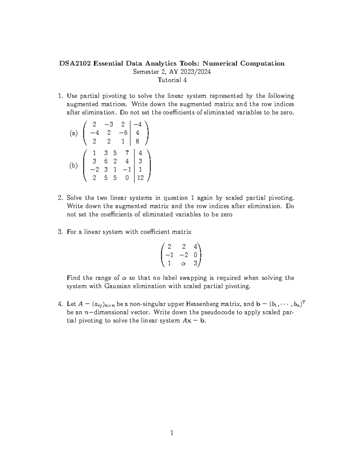 Tut4 - tutorial 4 - DSA2102 Essential Data Analytics Tools: Numerical Computation Semester 2, AY ...