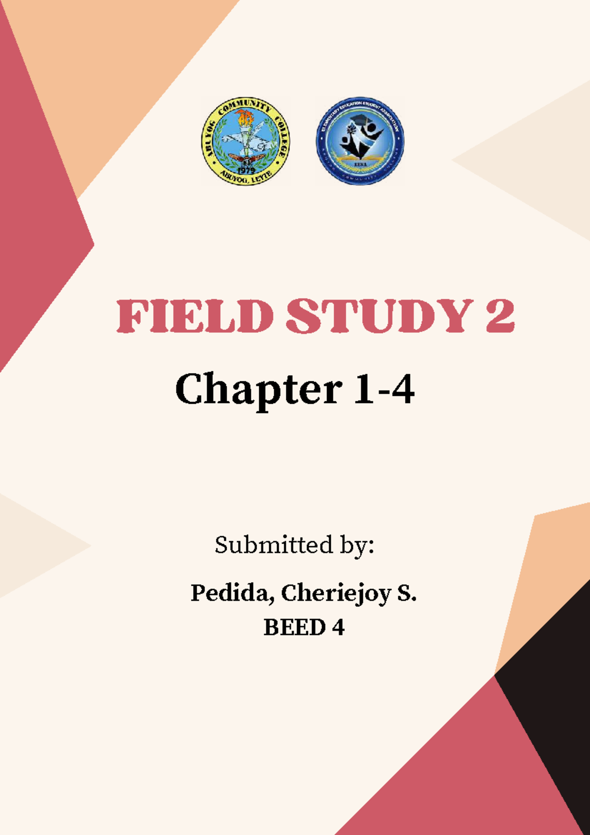 Cream Pink Creative Geometric Project Proposal Cover Page A4 - Bachelor ...